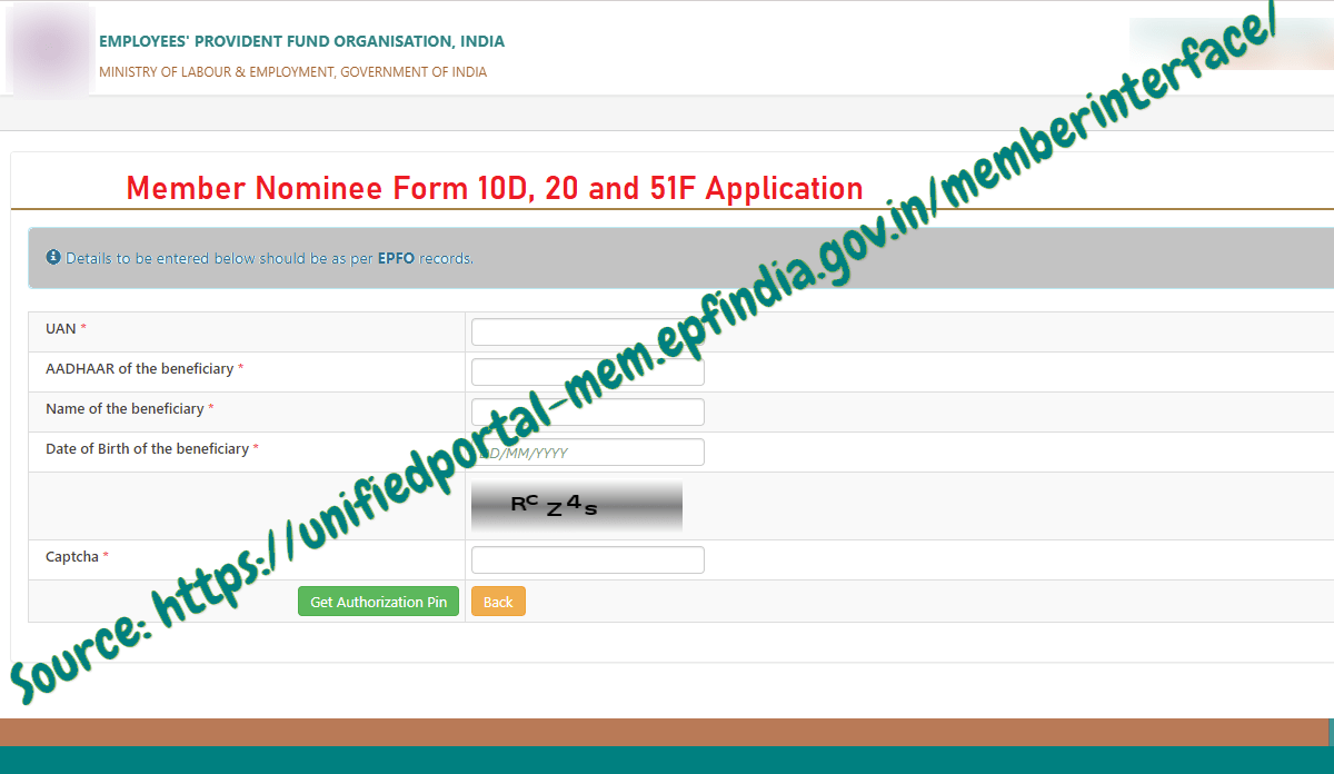 EPF Death claim filing by beneficiary through Online to withdraw PF Money