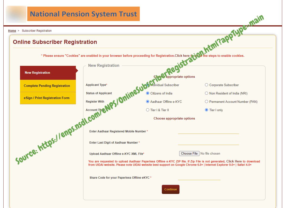 NPS Account Registration Procedure, Download Registration Form Here